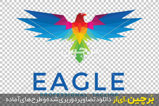 لوگوی رنگی عقاب دیجیتالی بُرچین تصاویر دوربری شده، فایل های آماده